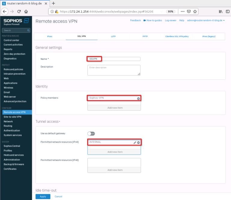 Sophos Firewall SSL VPN / IPSec VPN configuration (Part 2) - Random IT-Blog