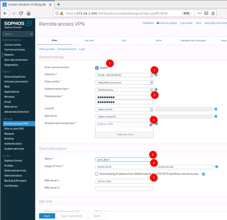 Sophos Firewall SSL VPN / IPSec VPN configuration (Part 2) - Random IT-Blog